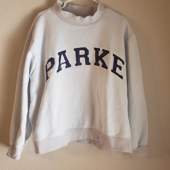 Parke | Sweaters | Parke Womens Hometown Varsity Cloud And Navy Blue ...